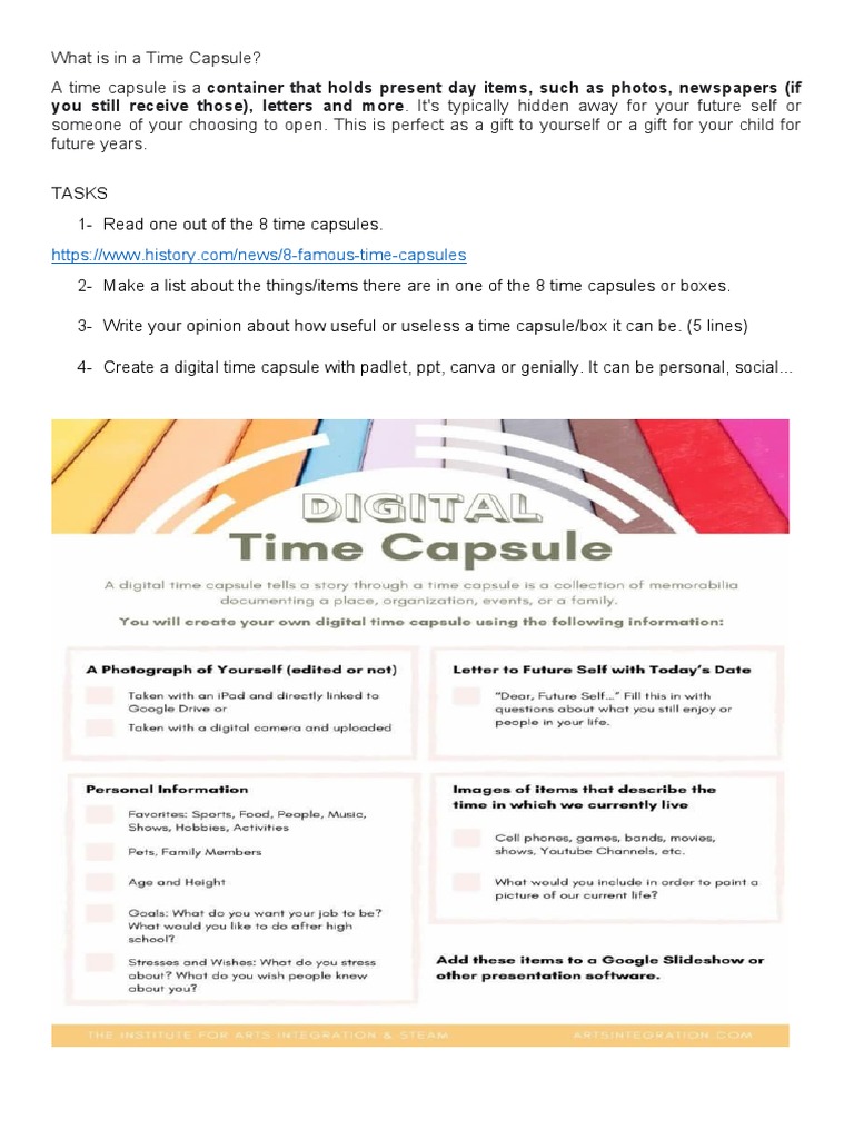 Understanding Time Capsules and Their Contents | PDF | Self-Improvement ...