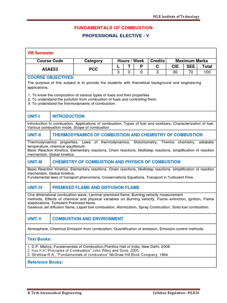 Fundamentals of Combustion | PDF