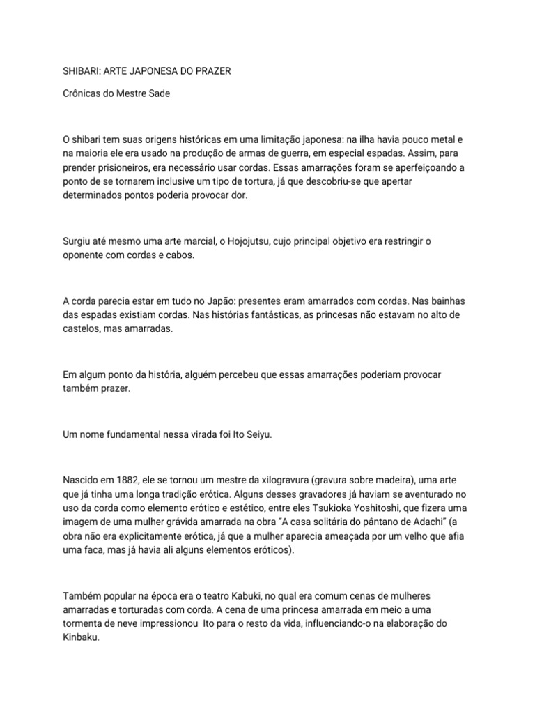 Shibari - Arte Japonesa Do Prazer | PDF