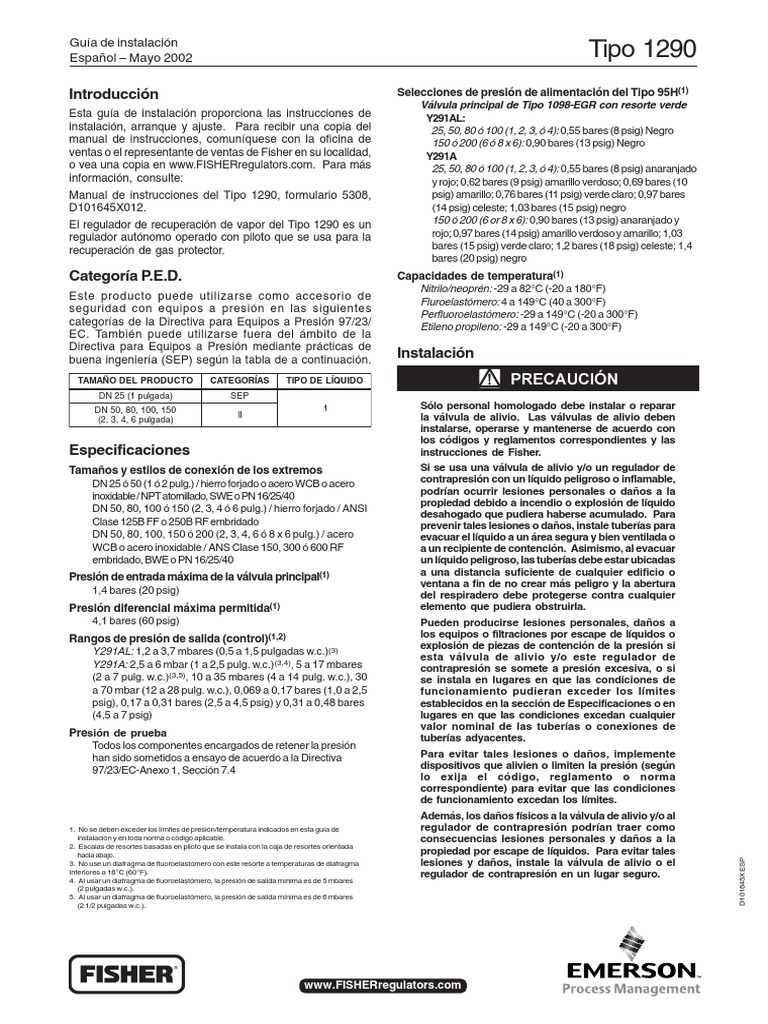 Installation Guide 1290 Fisher Es 139412 | PDF