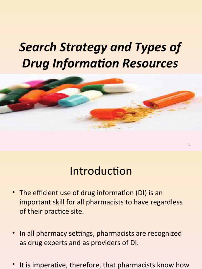 Types of Drug Information Resources - Edited | PDF | Pub Med | Pharmacy