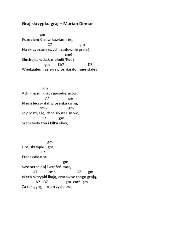 Graj Skrzypku Graj | PDF