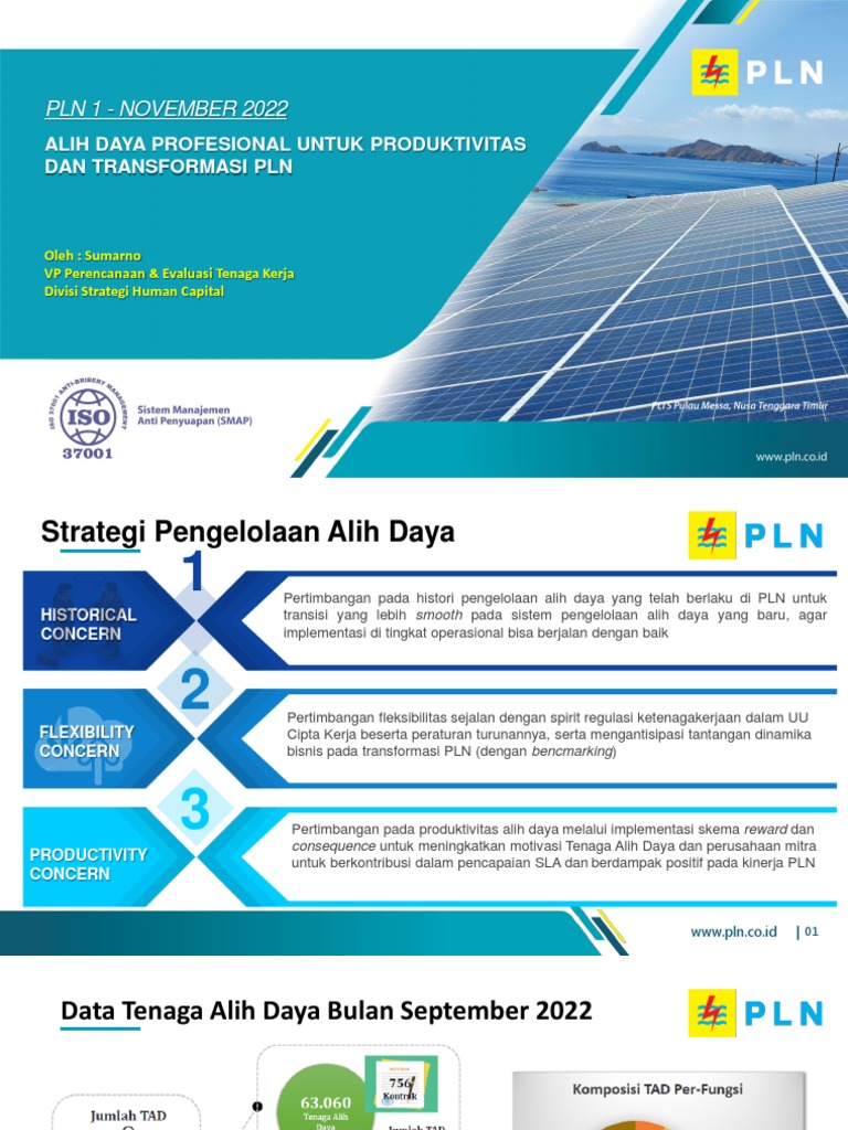 Materi PLN1 - Nopember 2022 - Transformasi Alih Daya Rev | PDF