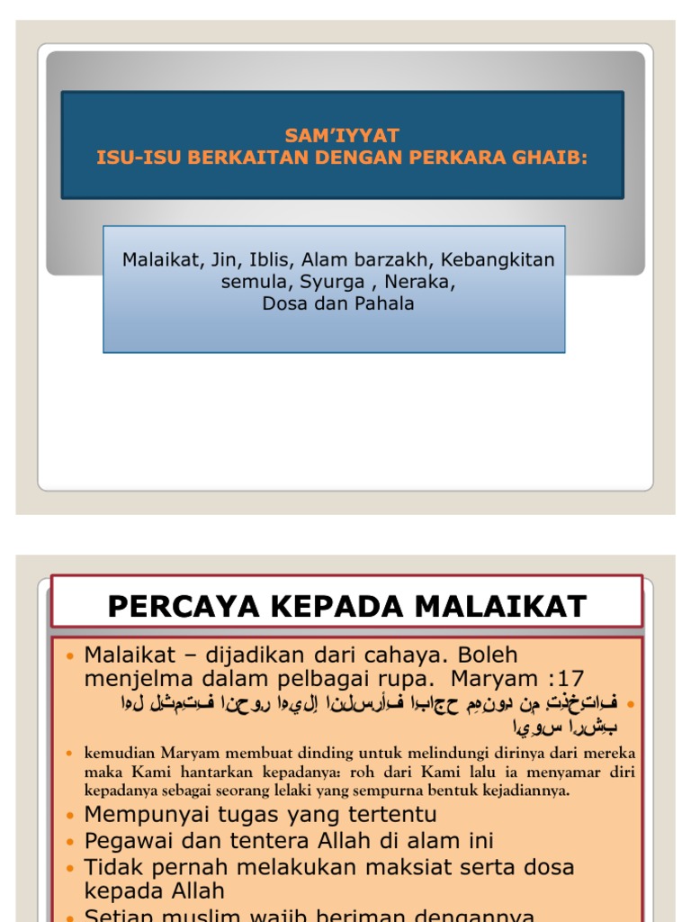 Samiyyat Dan Perkara Ghaib - Topic 7 | PDF