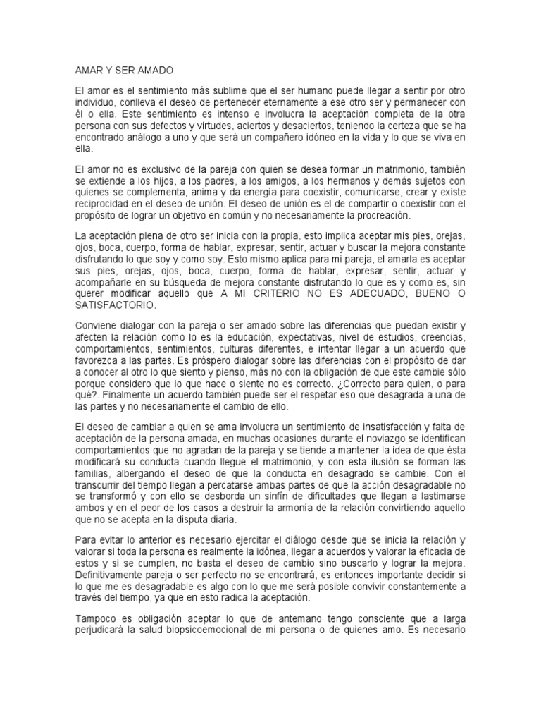 Amar y Ser Amado | Descargar gratis PDF | Amor | Sicología