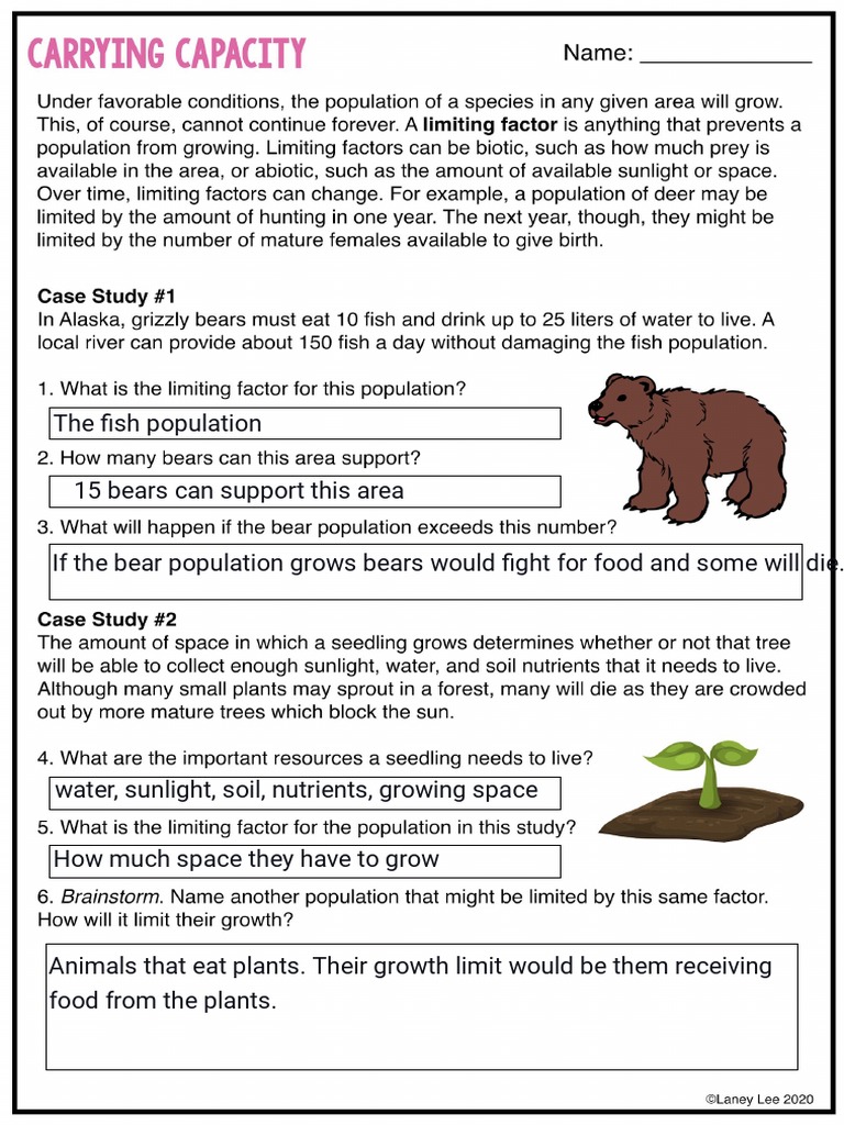 Carrying Capacity & Limiting Factors PDF | PDF | Home & Garden ...