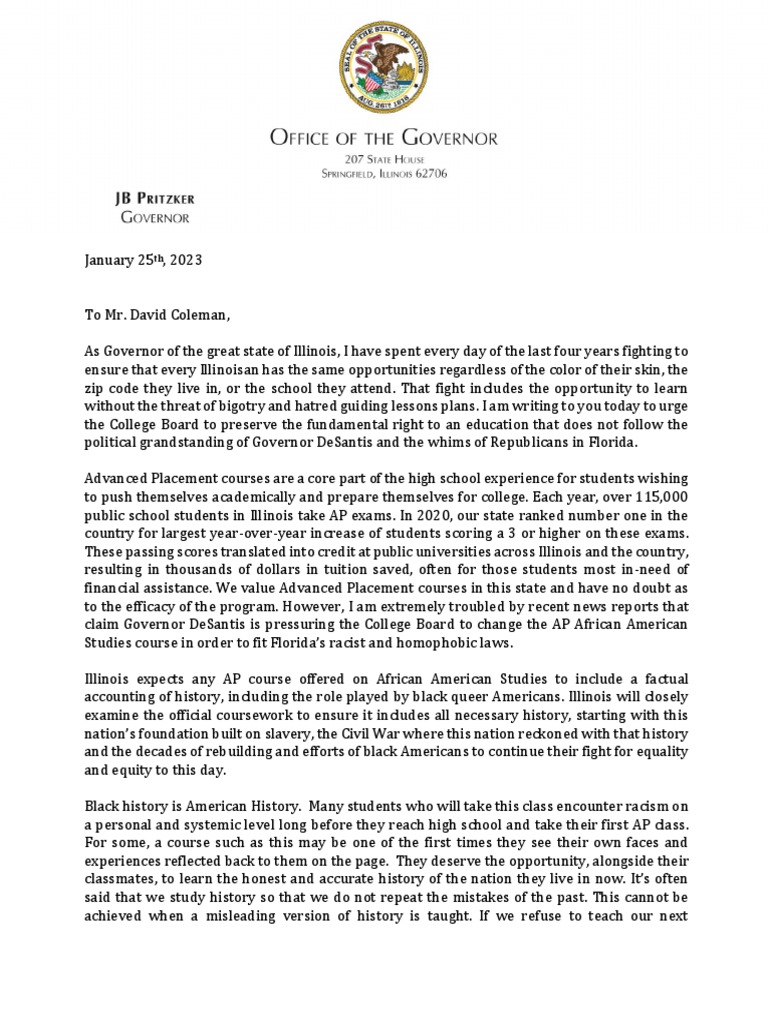 College Board Letter | PDF | Advanced Placement | The United States