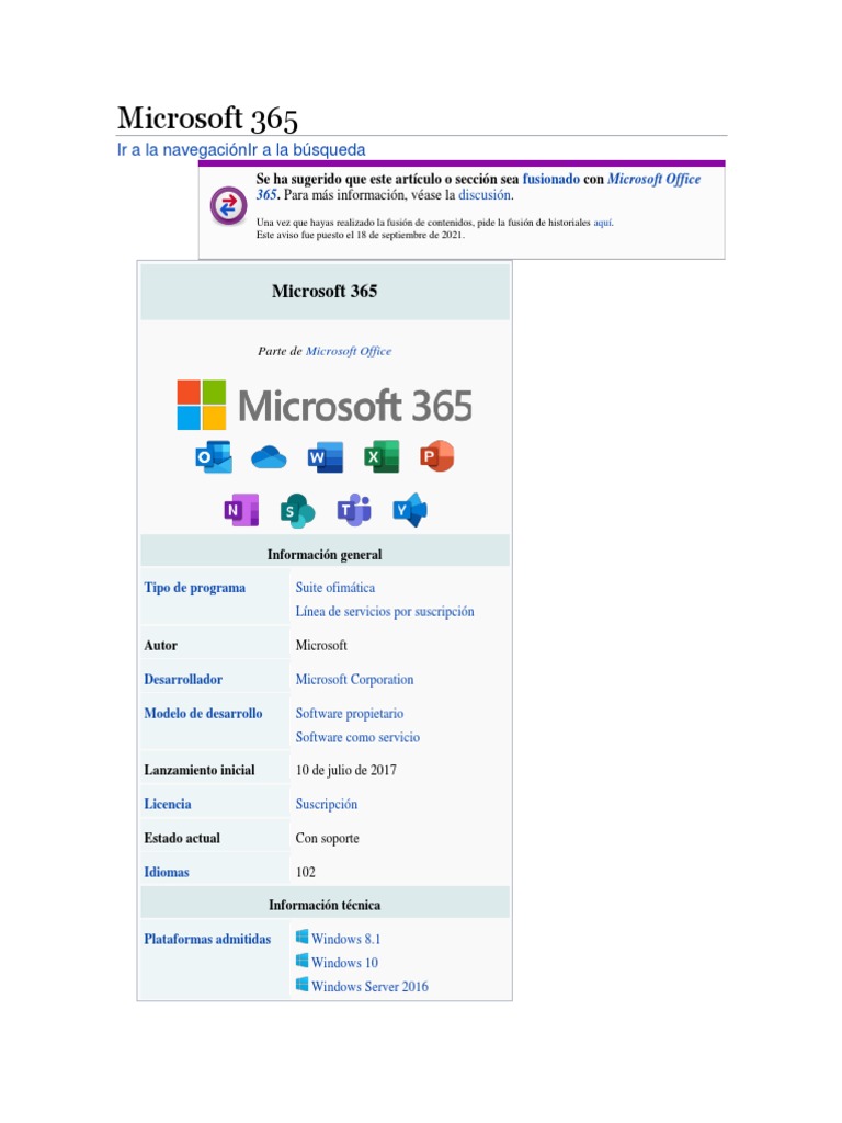 Microsoft 365 | Descargar gratis PDF | Microsoft | Microsoft Office