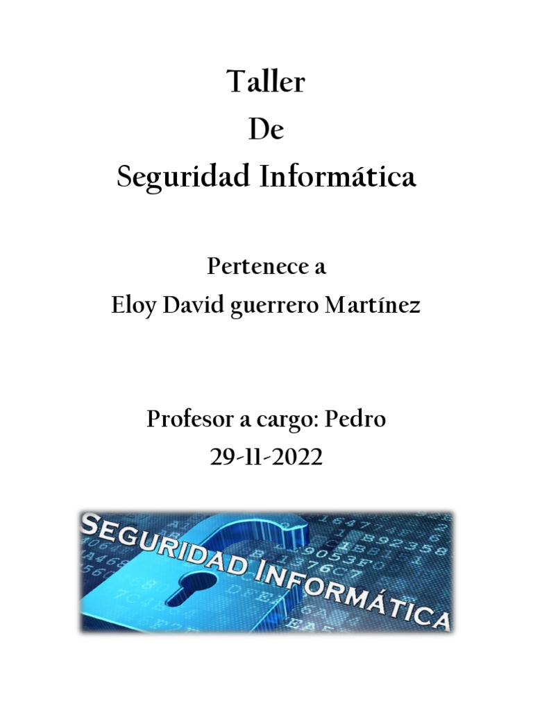 Taller de Seguridad Informática y Criptografía | PDF | Cifrado | Criptografía de clave pública