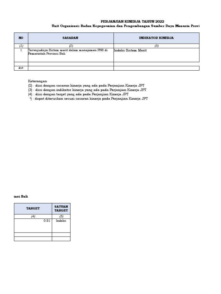 Contoh SKP JPT 2022 (Permenpan 6) | PDF | Karier & Perkembangan | Pengelolaan Keuangan & Uang
