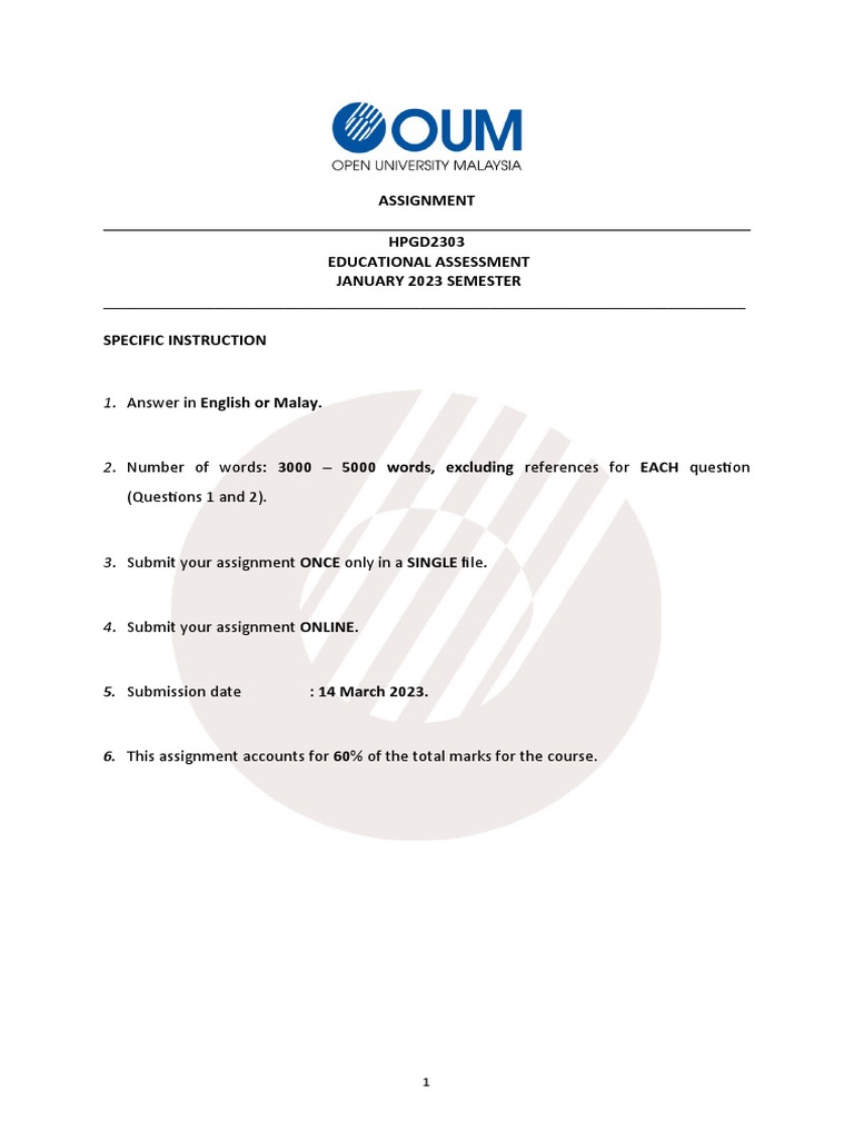 Assignment HPGD2303 - Specific Instruction | PDF | Multiple Choice ...