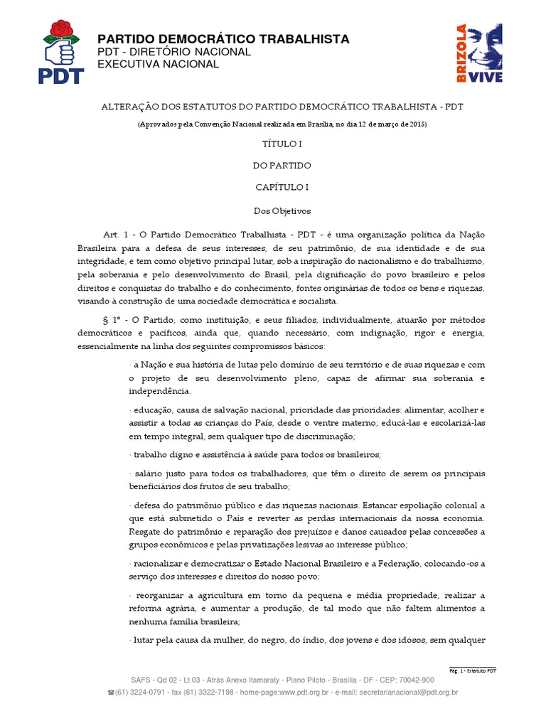 12 - PDT - Partido Democrático Trabalhista | PDF | Eleições | Partidos ...