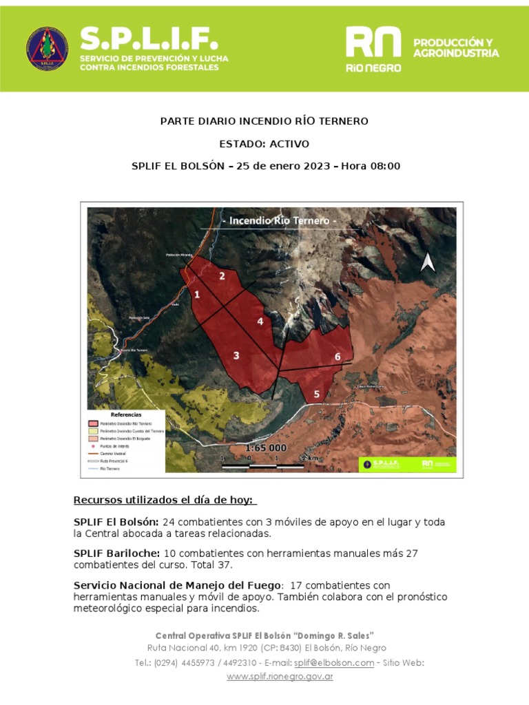 Parte Diario 25 de Enero 2023 SPLIF EL BOLSON | PDF