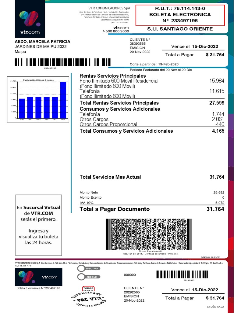 Boleta | PDF | Teléfono | Bancos