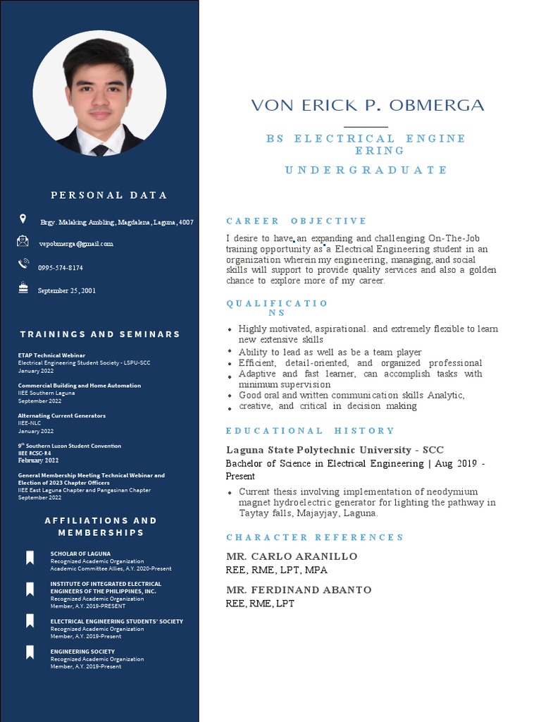 Obmerga Von Erick P. - RESUME | PDF | Learning | Cognition