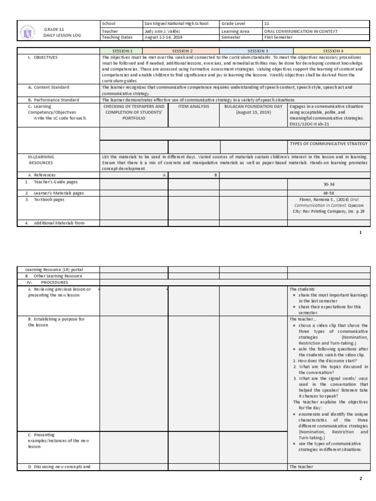 Final Week 11 2019 | PDF | Learning | Teaching Method