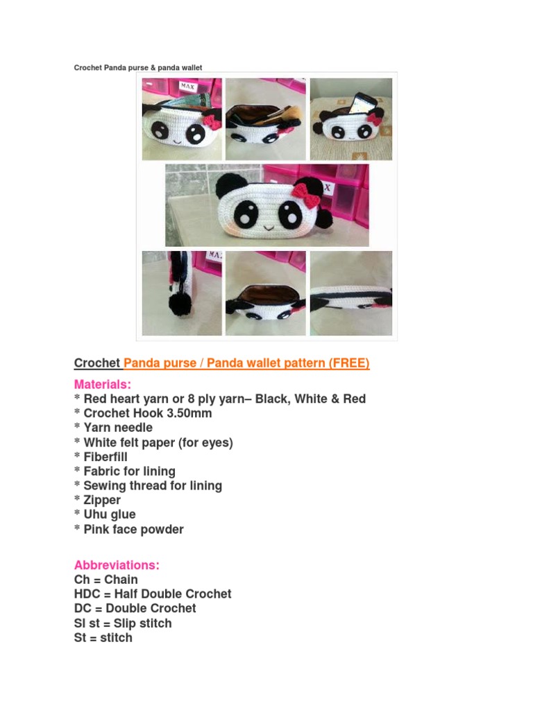 Estuche Crochet Panda Purse | PDF | Crochet | Crafts