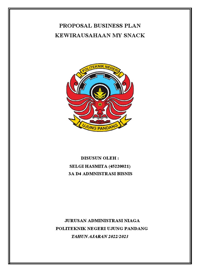 Proposal Business Plan Kewirausahaan My Snack | PDF