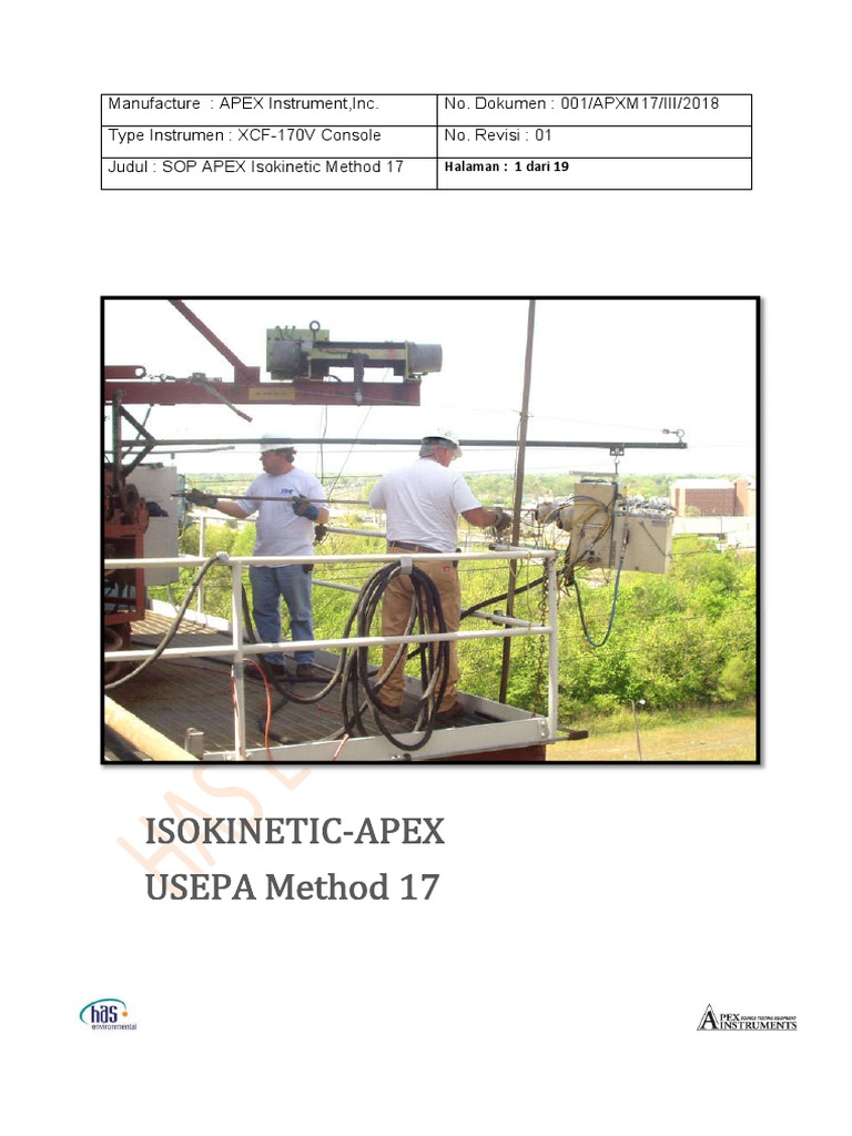 Isokinetic Method 17 SOP - Bahasa | PDF