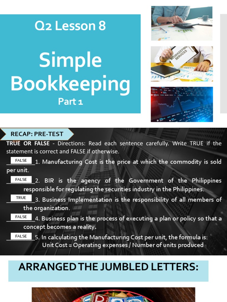 Q2 Lesson 8 Simple Bookkeeping | PDF | Bookkeeping | Expense