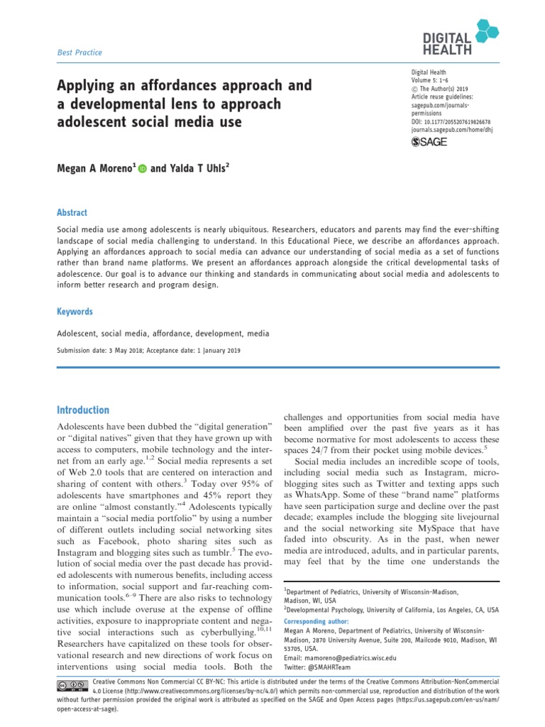 Applying An Affordances Approach and A Development | PDF | Social Media ...
