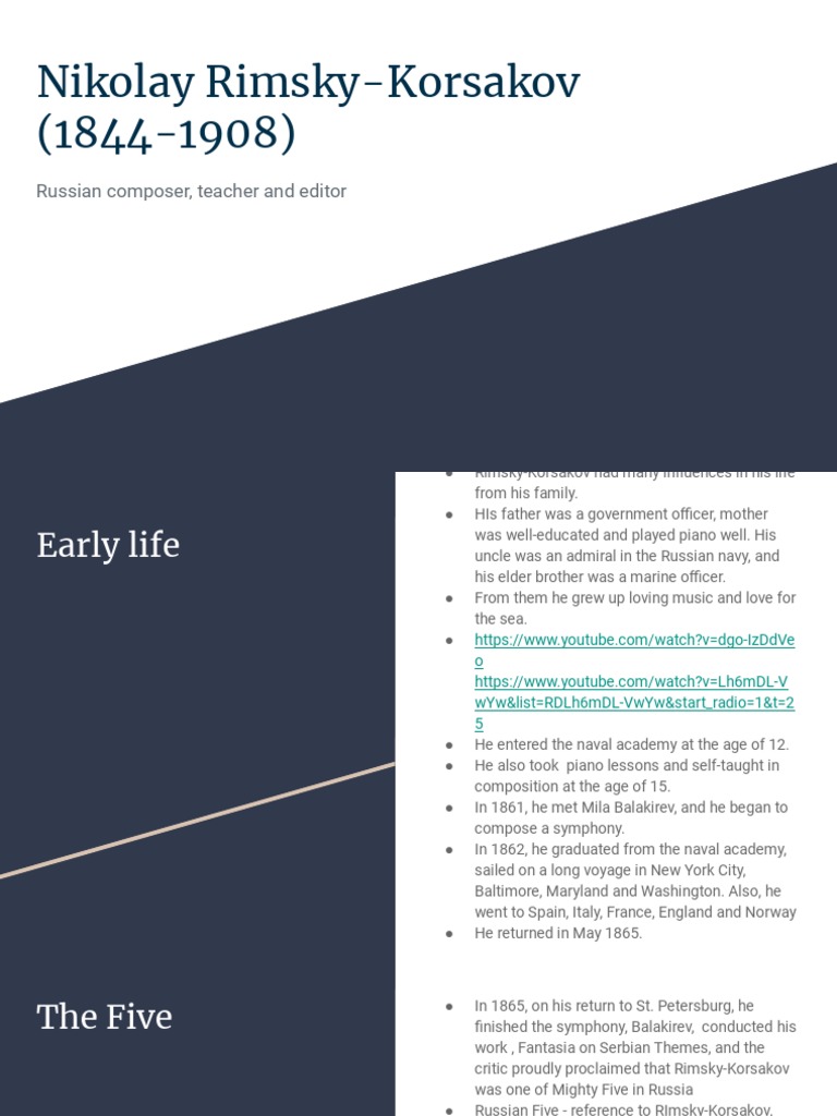 Rimsky-Korsakov: Life and Legacy | PDF | Classical Music | Performing Arts