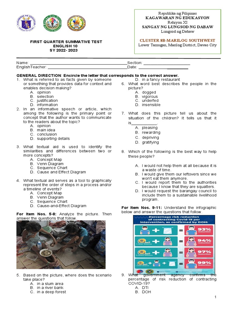TQ Q1 Eng10 Sy-2022-2023 | PDF | Red Hair