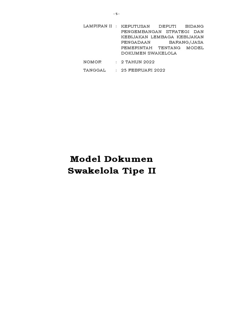 MDP Swakelola Marked Type Ii | PDF