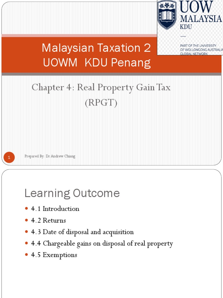 Understanding Real Property Gain Tax (RPGT) | PDF | Taxes | Capital Gain