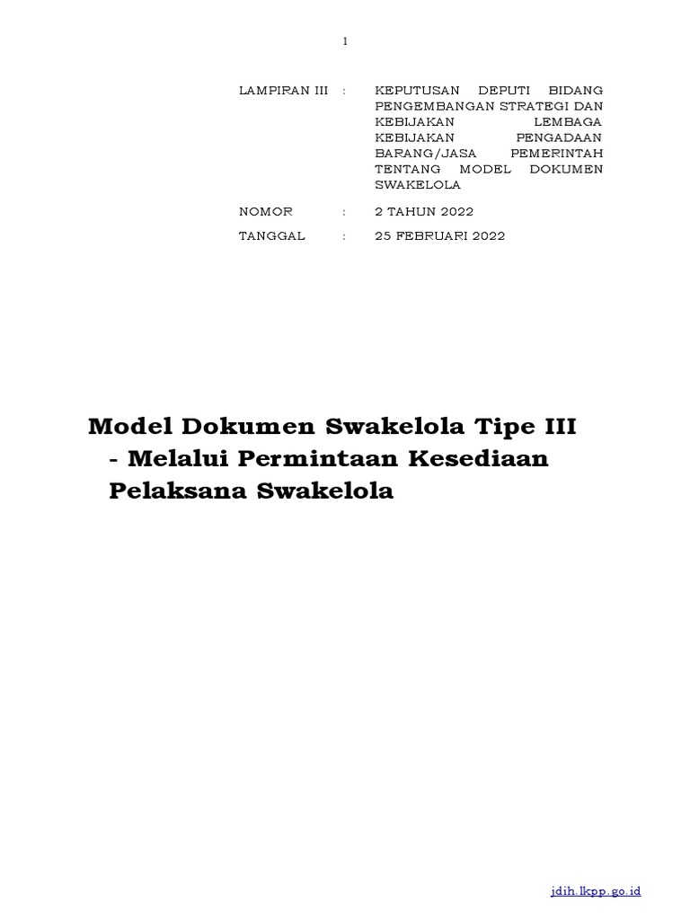 Panduan Swakelola Tipe III | PDF | Karier & Perkembangan
