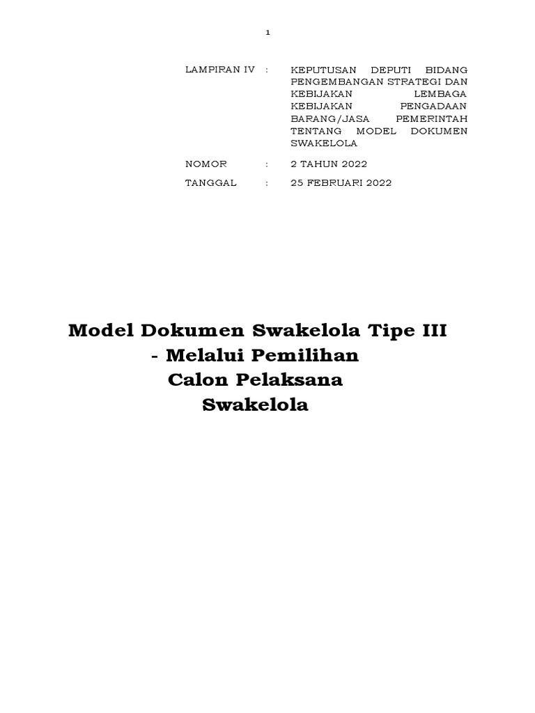 MDP Swakelola Marked Type Iiib | PDF