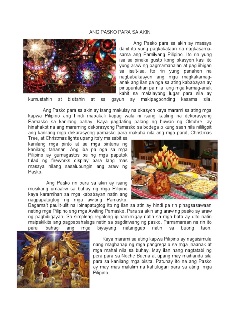 Pictorial Essay (Ang Pasko para Sa Akin) | PDF