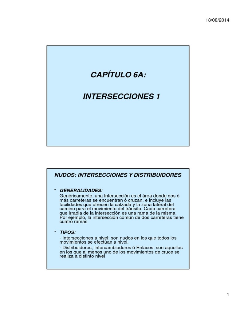 CAPITULO 6A Intersecciones 1 UNR2014 | PDF | Intersección (carretera ...