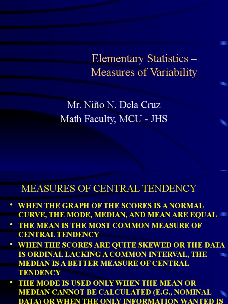 Lesson 9 Measures Of Variability Pdf