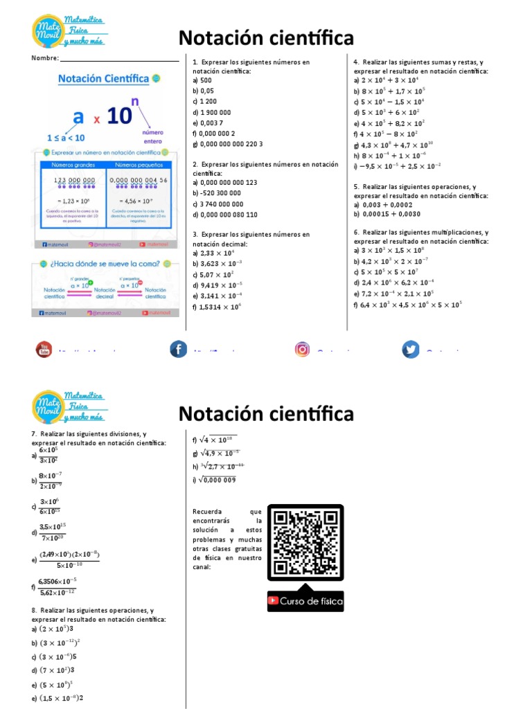 Notacion Cientifica Ejercicios Resueltos PDF | PDF | Notación ...