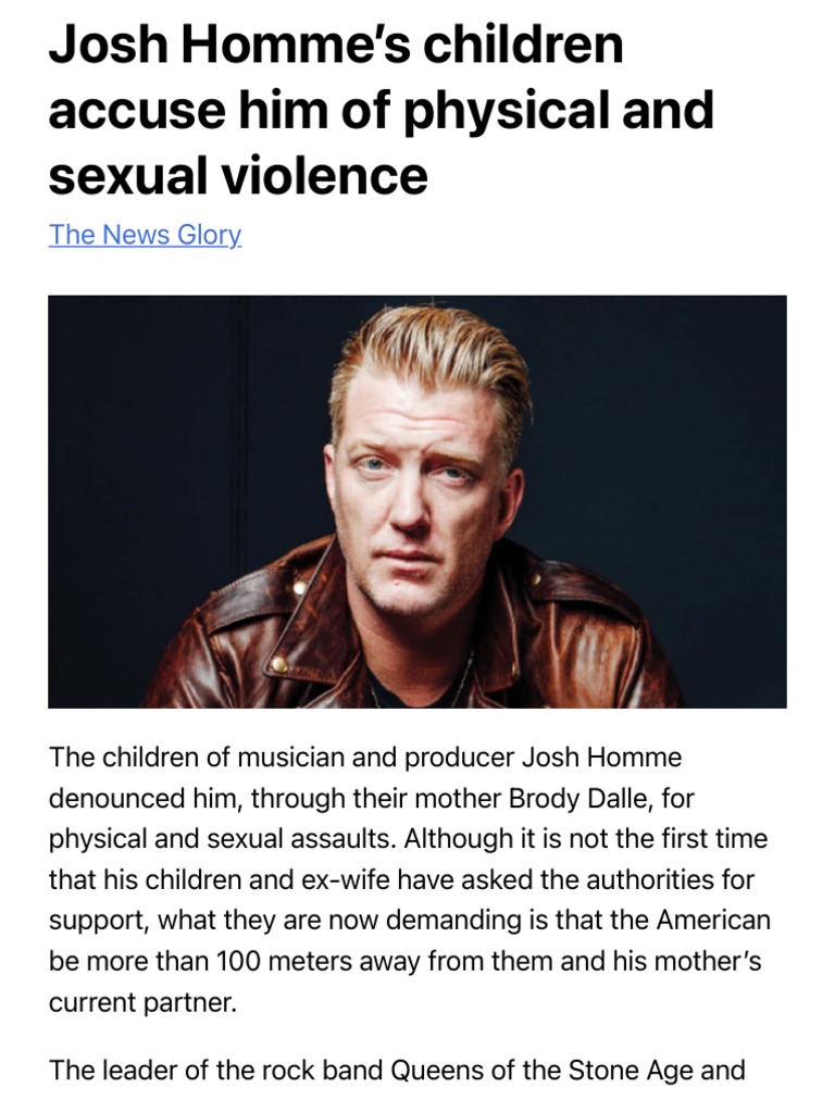 Josh Homme's Children Accuse Him of Physical and Sexual Violence | PDF