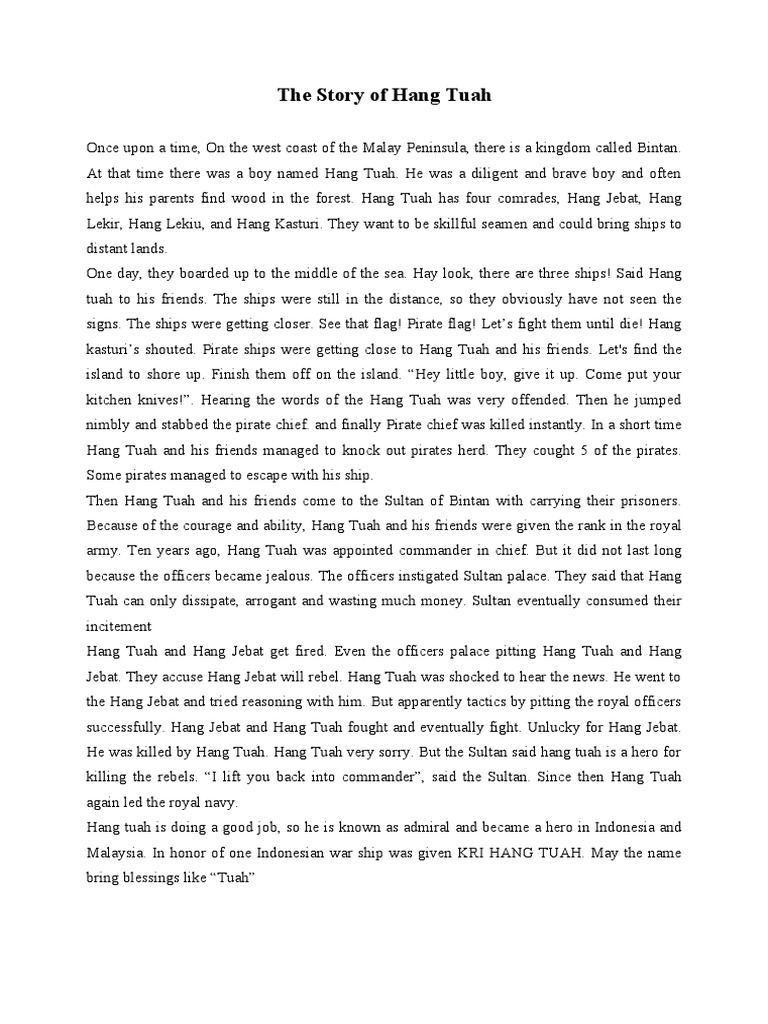 The Story of Hang Tuah | PDF
