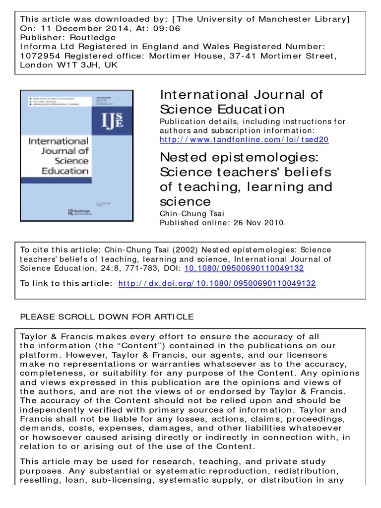 Nested epistemologies-TSAI | PDF | Constructivism (Philosophy Of ...