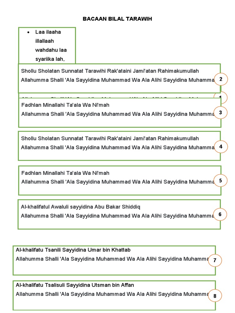 Bacaan Bilal Tarawih | PDF