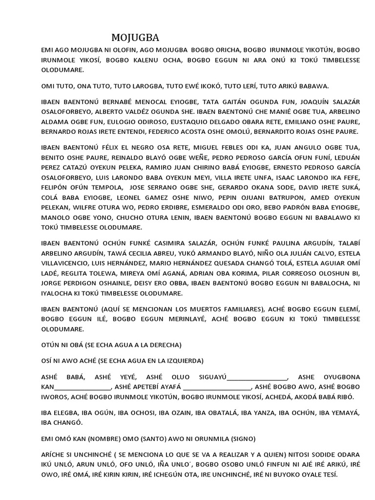 MOJUGBA | PDF | Creencia religiosa y doctrina | Mitología