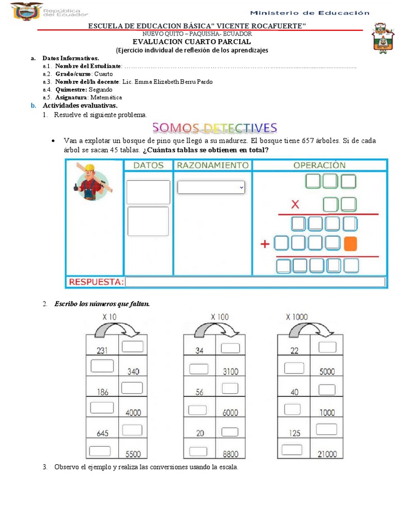 Evaluacion Matematica Pdf