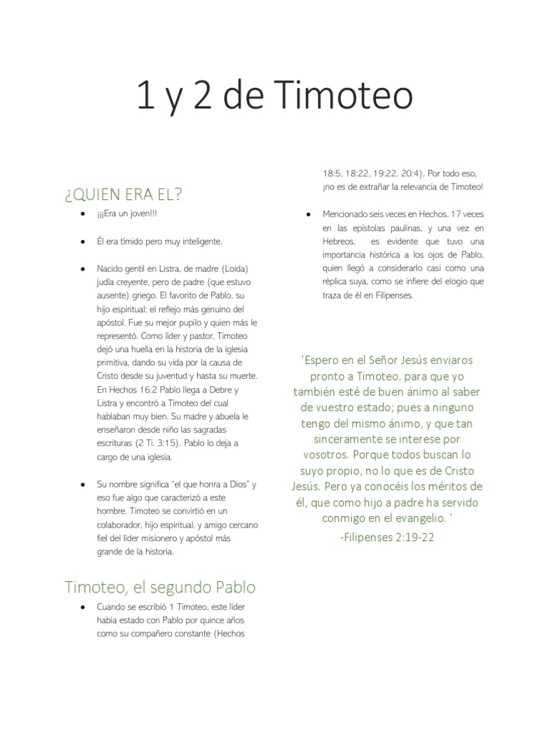 Timoteo: El joven líder de Pablo | PDF | Pablo el apóstol | Cristo (título)