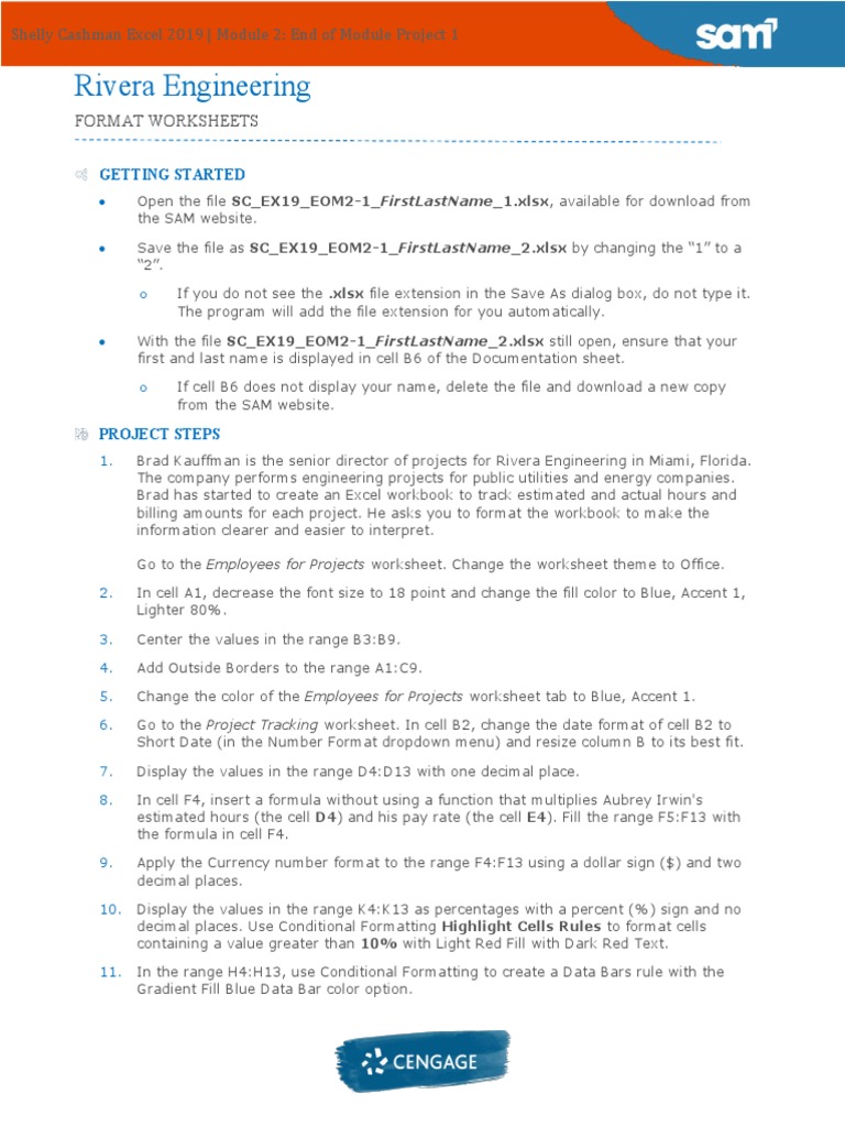 Instructions SC EX19 EOM2-1 | PDF | Microsoft Excel | Worksheet
