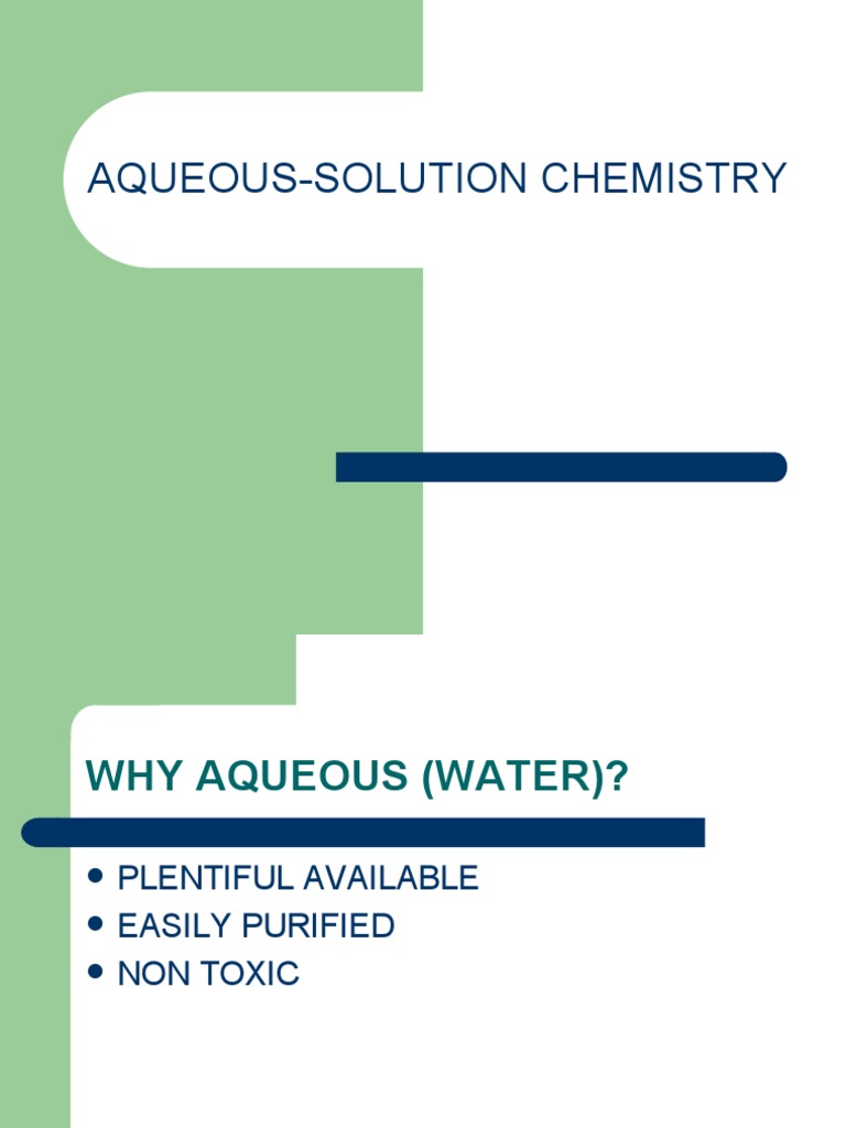 2 Aqueous Solution Chemistry | PDF | Acid | Aqueous Solution
