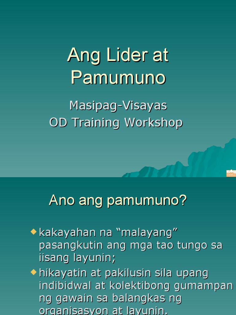 Ang Lider at Pamumuno Sa Masipag | PDF