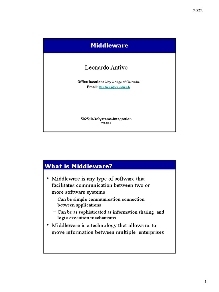 Chapter3 Middlewares | PDF | Databases | System Software