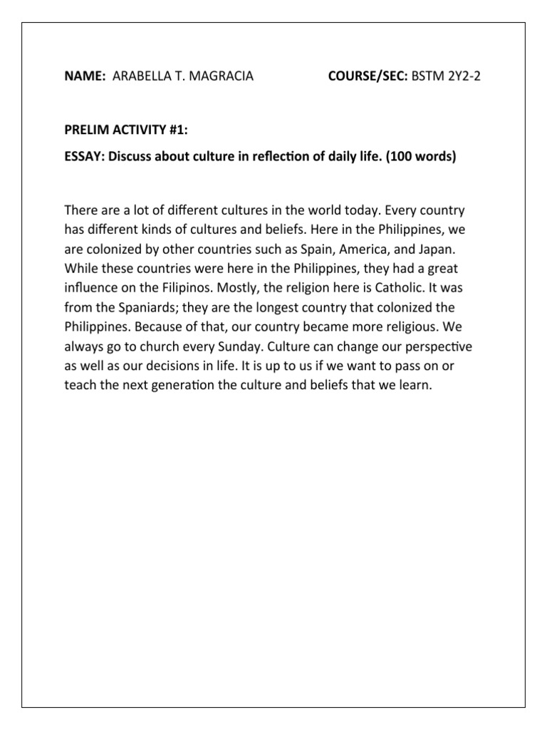 Culture's Influence on Daily Life | PDF