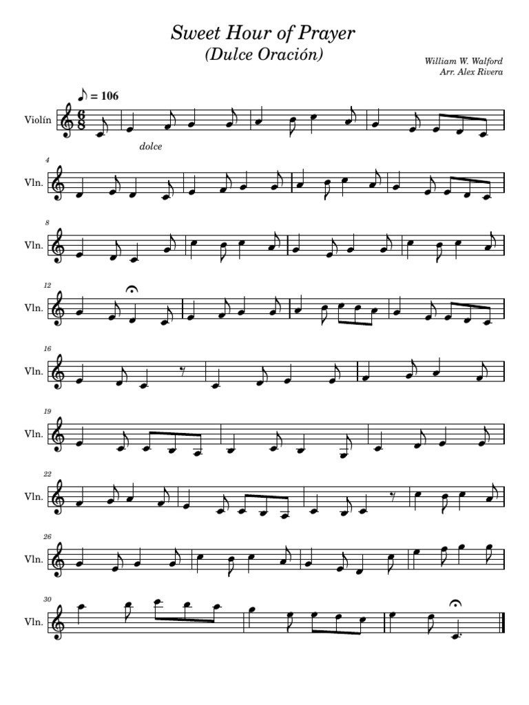 Sweet Hour of Prayer Violín | PDF
