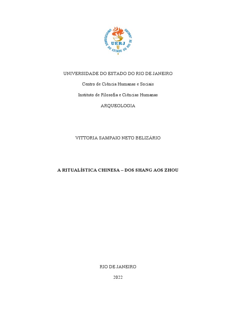 A Ritualística Chinesa - Dos Shang Aos Zhou | PDF | China | Política mundial