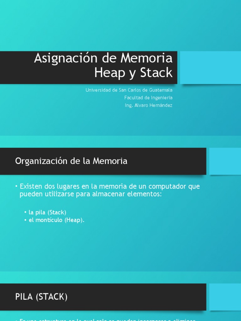 Asignación de Memoria Heap y Stack y Punteros-2 v2 | PDF | Puntero ...